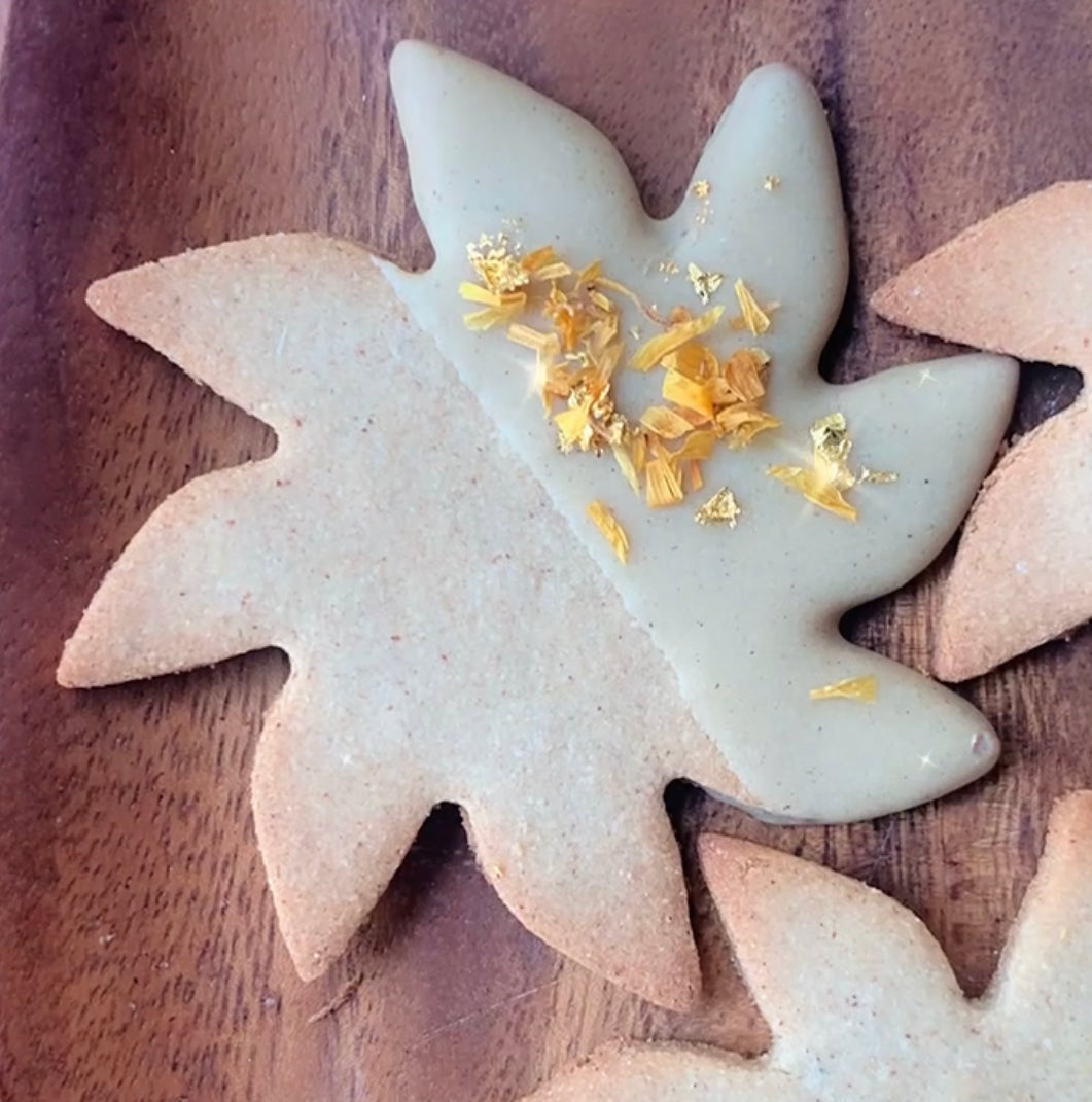 LARGE 24K Gold Calendula Golden Sun Cookies (White-Chocolate-Dipped ...